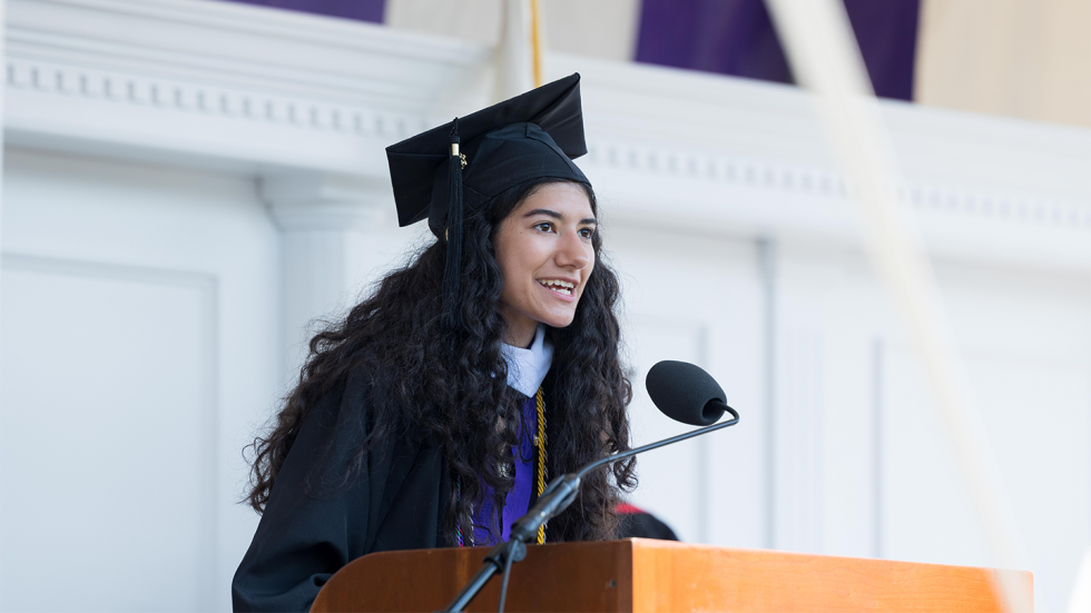 Emma Bernier ’22 Gives Invocation at 2022 Commencement | Stonehill College